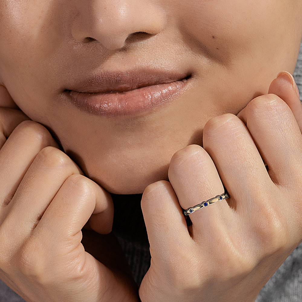 Banderole Sapphire Stackable Ring | Shane Co.