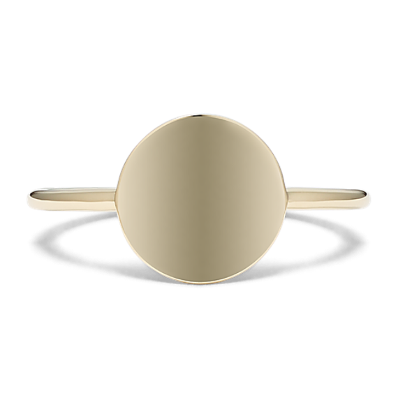14K Yellow Gold Engravable Disk Ring | Shane Co.