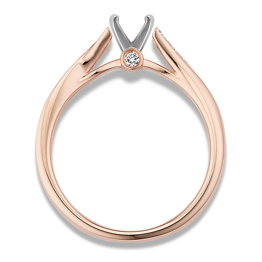 Rose gold cathedral engagement ring store