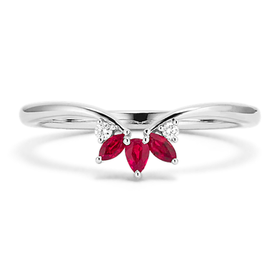 Rosalind Ruby & Diamond Contour Ring | Shane Co.