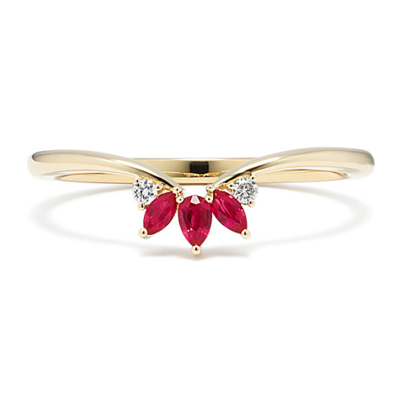 Rosalind Ruby & Diamond Contour Ring | Shane Co.