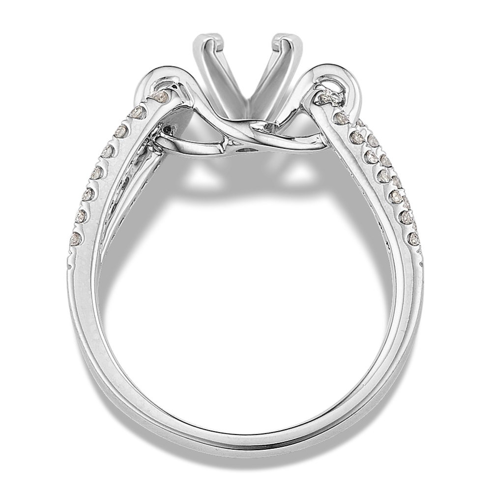Diamond Link Engagement Ring in White Gold | Shane Co.