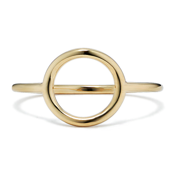 14K Yellow Gold Circle Ring | Shane Co.