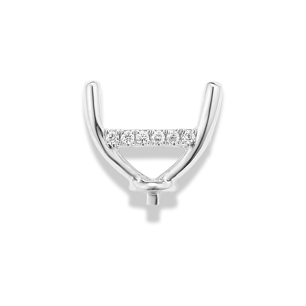 Rosebud Diamond Decorative Crown (Holds approx. 8.5x6.5mm Emerald Cut ...