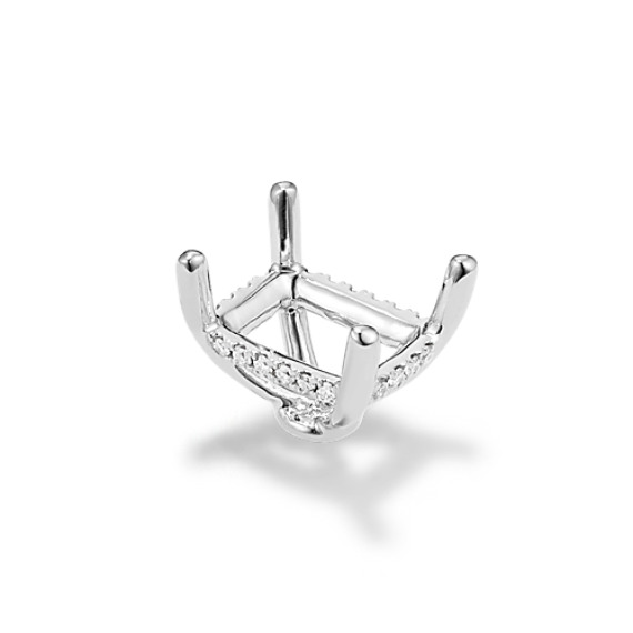 Rosebud Diamond Decorative Crown (Holds approx. 8.5x6.5mm Emerald Cut ...