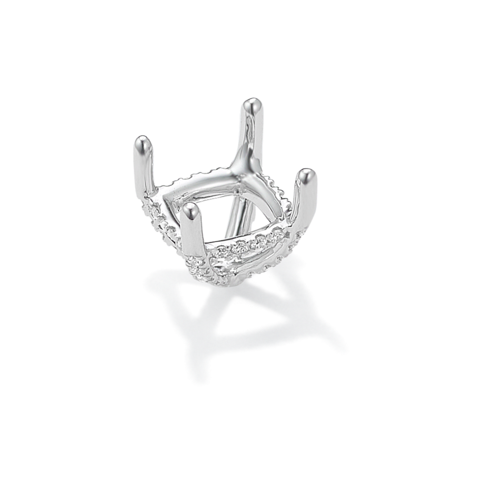 Pedestal Diamond Decorative Crown (Holds approx. 7.5mm Cushion) | Shane Co.