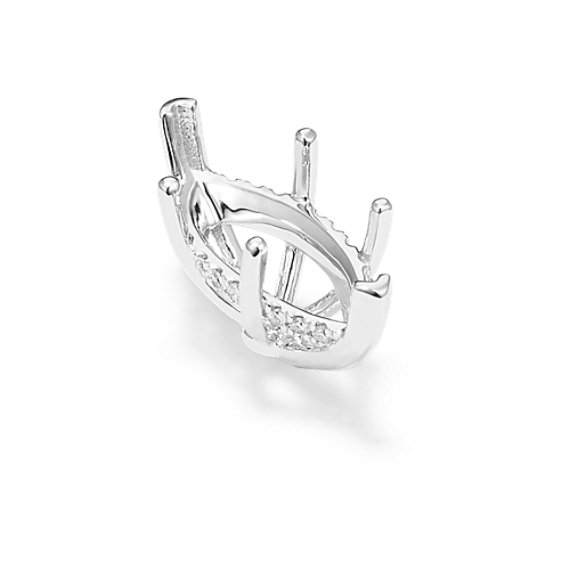 Rosebud Diamond Decorative Crown (Holds approx. 15x7.5mm Marquise ...