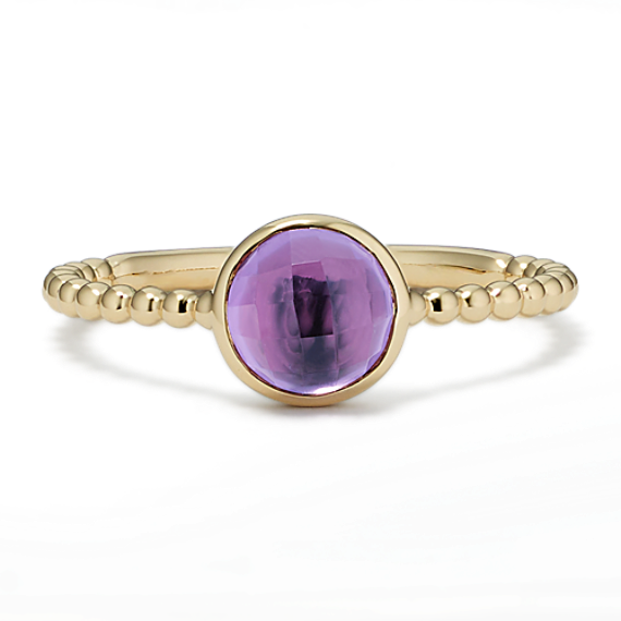 Bezel-Set Round Amethyst Ring | Shane Co.