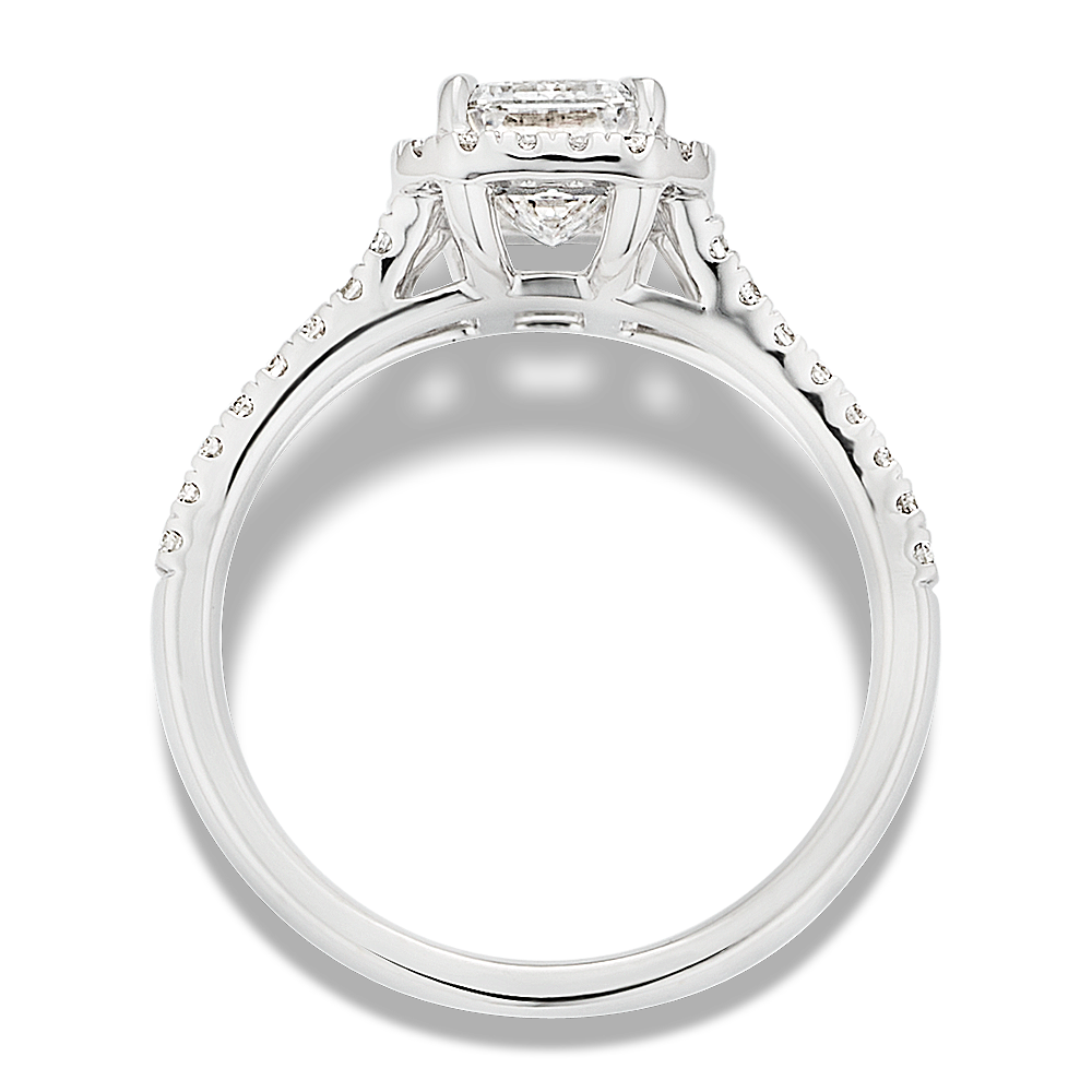 Emerald Cut 1 7/8ct Lab-Grown Diamond Halo Ring | Shane Co.