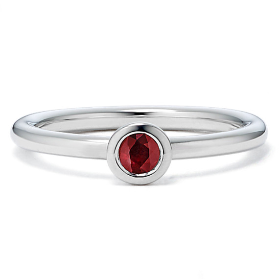 Bezel-Set Ruby Ring - Sterling Silver | Shane Co.