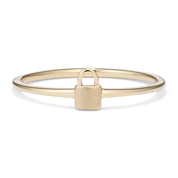 14K Yellow Gold Padlock Ring | Shane Co.