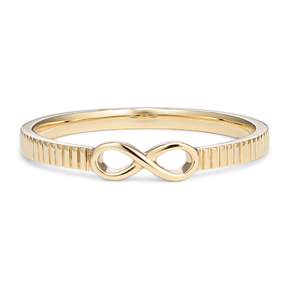 Fluted 14K Yellow Gold Infinity Band | Shane Co.