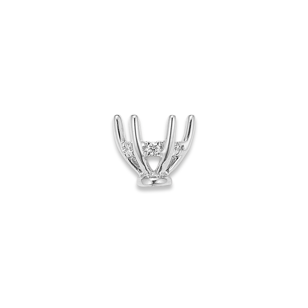 Rosebud Diamond Decorative Crown (Holds approx. 5.2mm Round) in White ...