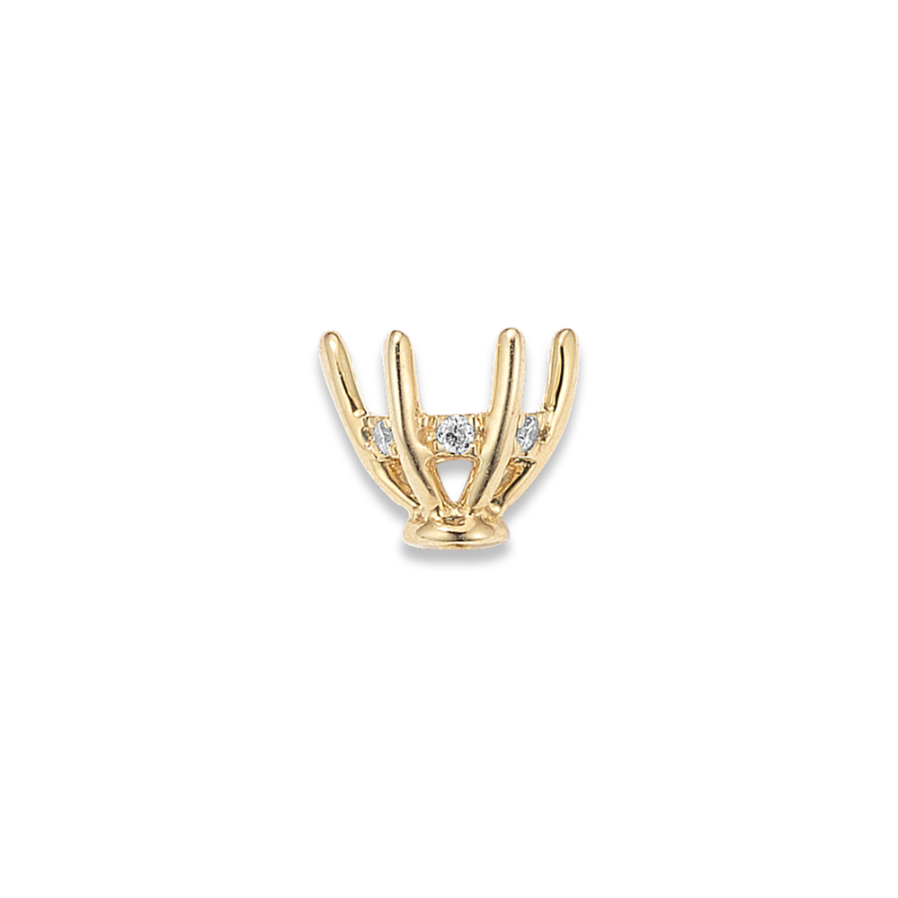 Rosebud Diamond Decorative Crown (Holds approx. 5.2mm Round) in Yellow ...