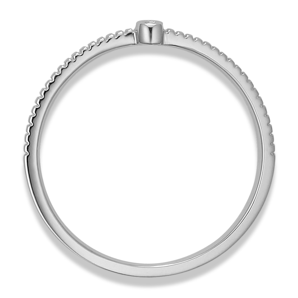 Letter B Fluted 14K White Gold Ring | Shane Co.