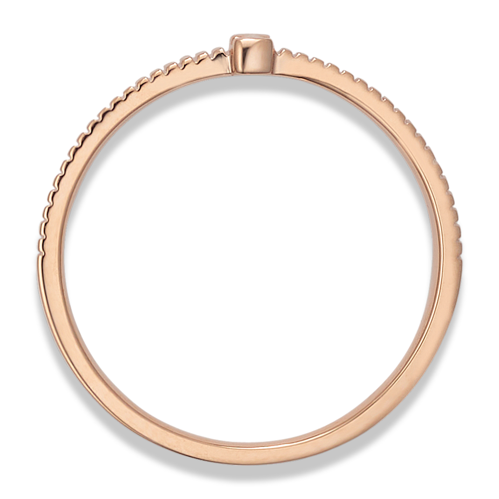 Letter I Fluted 14K Rose Gold Ring | Shane Co.