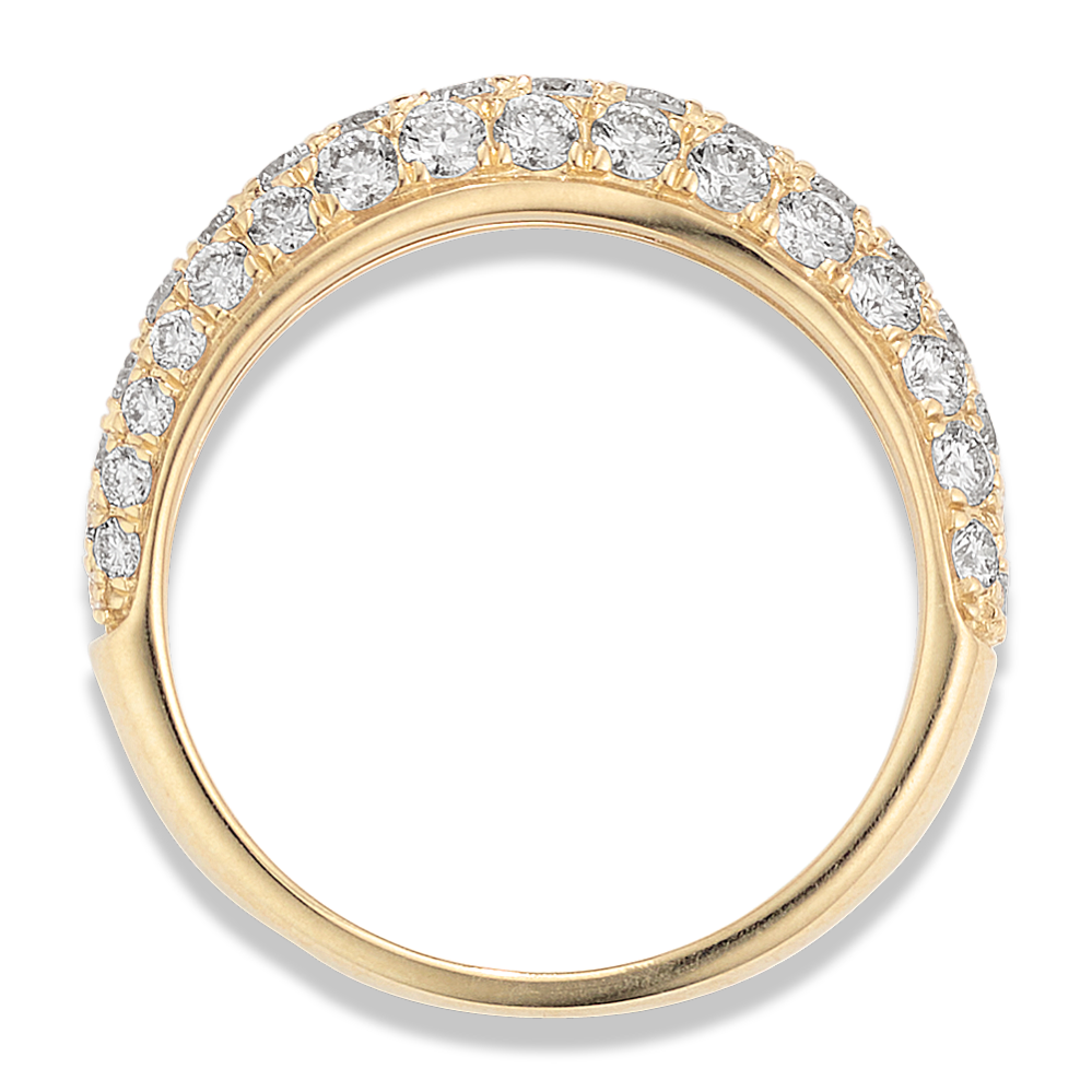 Wavy Diamond Pave Ring in Yellow Gold | Shane Co.