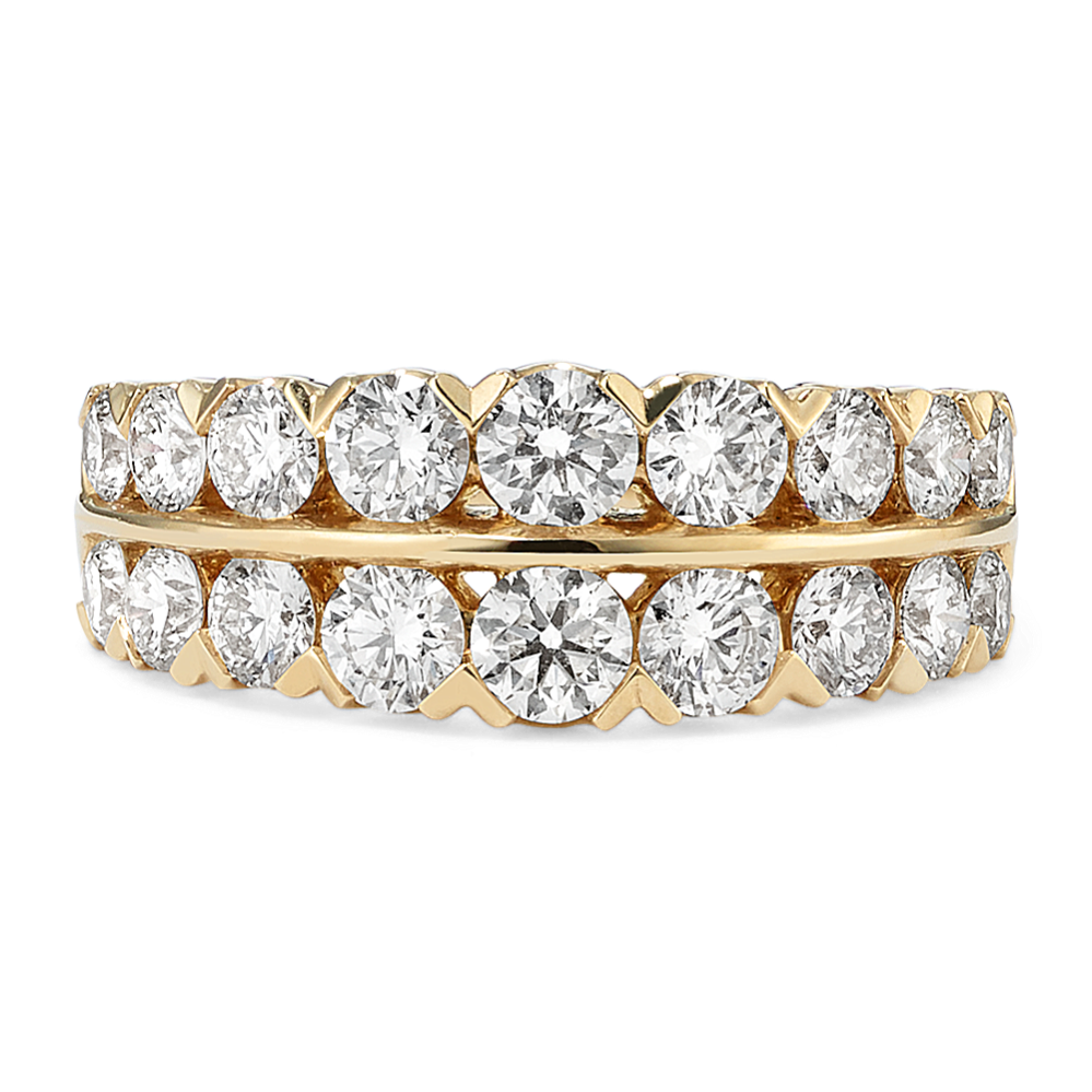 Giovanna Double Row Diamond Band in Yellow Gold | Shane Co.