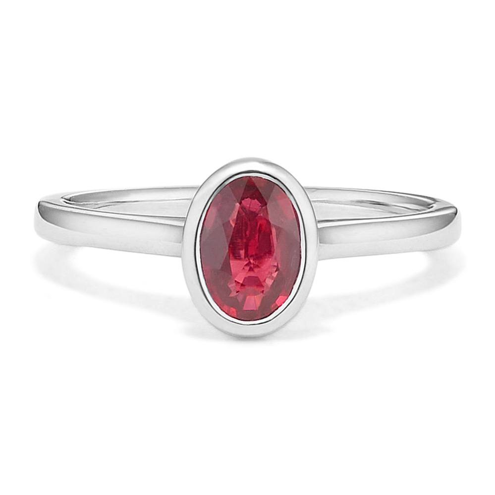 Bezel-Set Oval Ruby Ring | Shane Co.