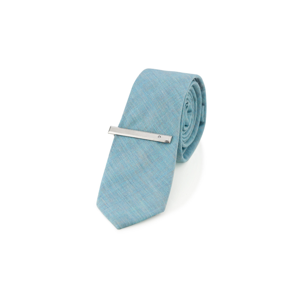Round Diamond and Stainless Steel Tie Clip | Shane Co.