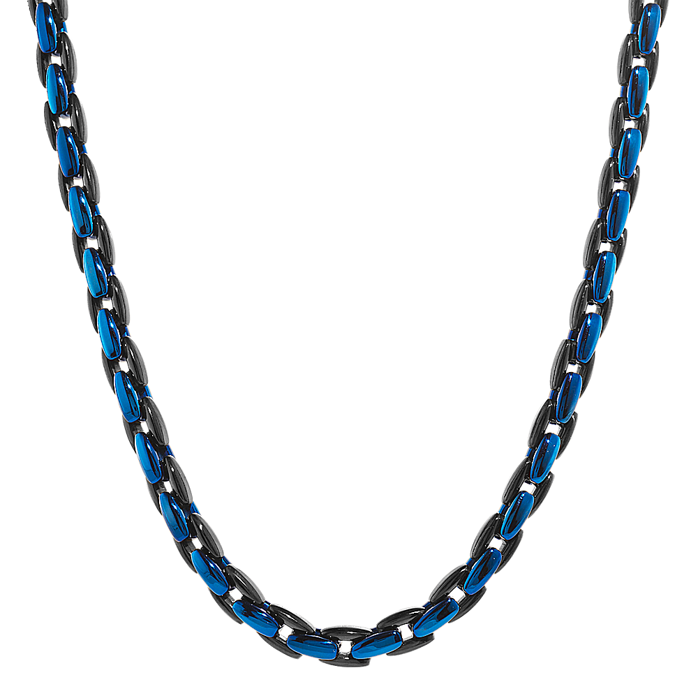 24 in Two-Tone Box Chain in Stainless Steel with Ionic Plating | Shane Co.