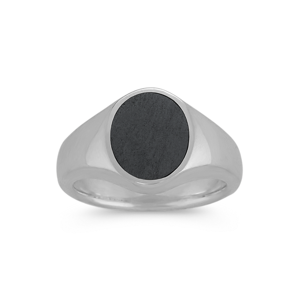 Tennyson Hematite Signet Ring in Sterling Silver (4mm) | Shane Co.