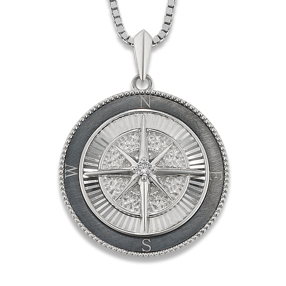 Diamond Compass Rose Pendant (20 in) | Shane Co.