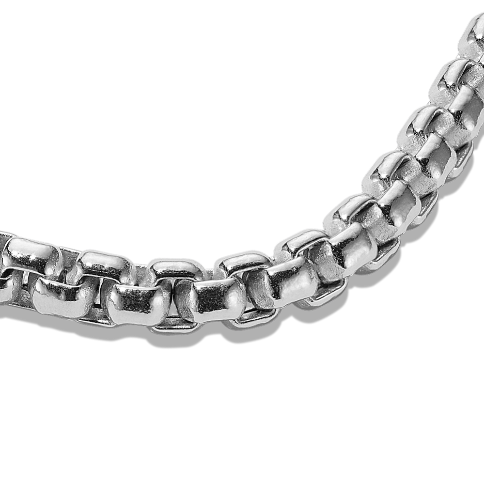 20'' 14K White Gold Box Chain (3.7mm) | Shane Co.