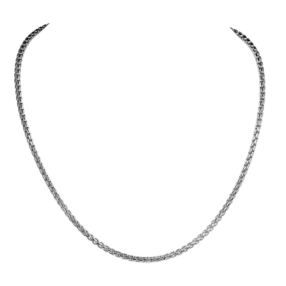 22'' Sterling Silver Box Chain (4mm) | Shane Co.