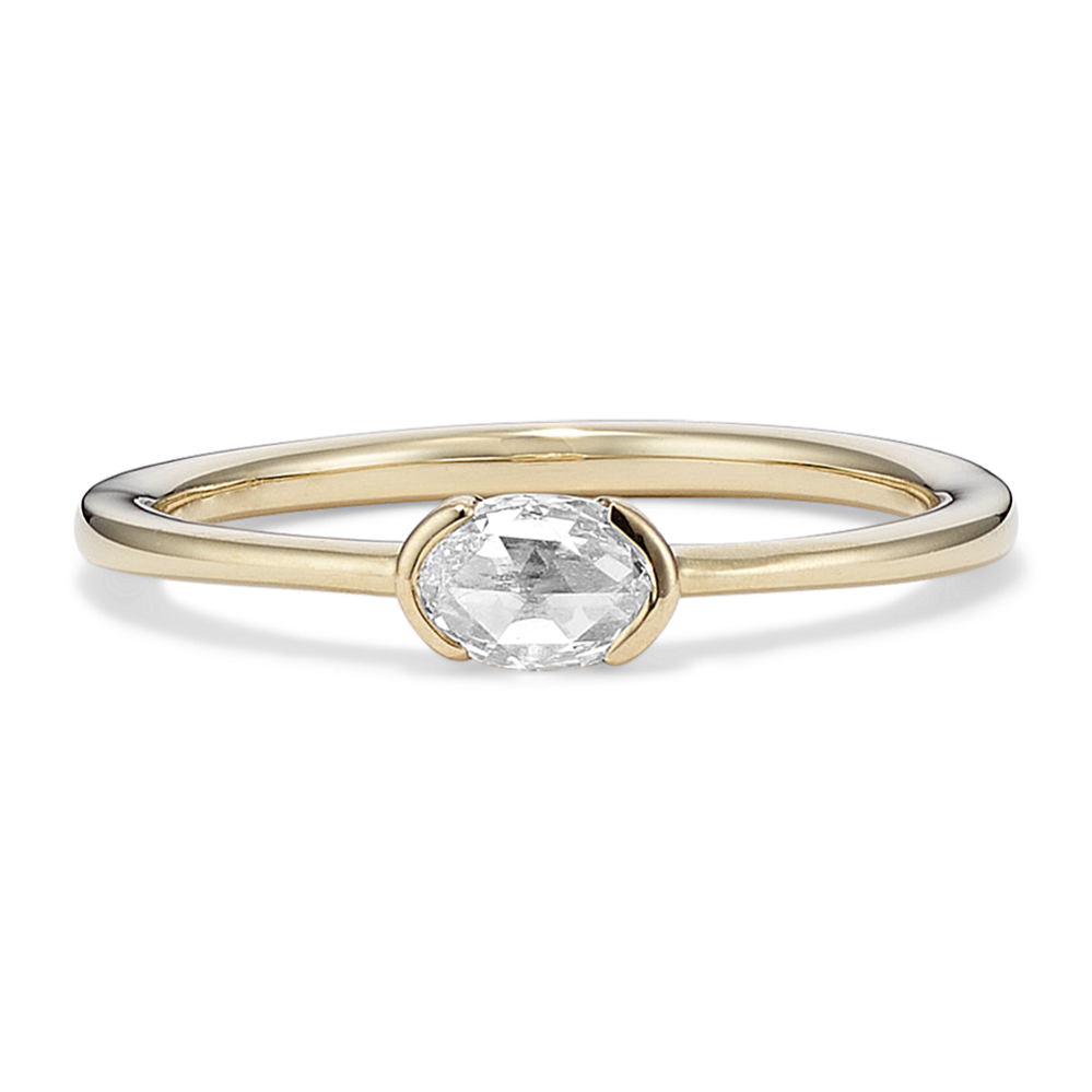 Teagan Rose-Cut Lab-Grown Diamond Promise Ring in Yellow Gold | Shane Co.